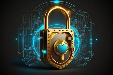 Premium Ai Image Super Technological Padlock With Circuits Data Security Concept Background