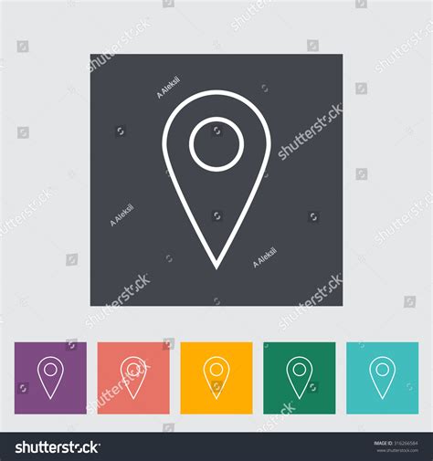 Map Pointer Outline Icon On Button 스톡 일러스트 316266584 Shutterstock