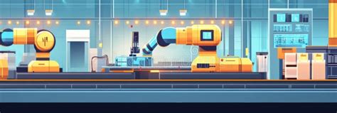 Automated Factory Robotic Machines Ai Technology Controlling Production