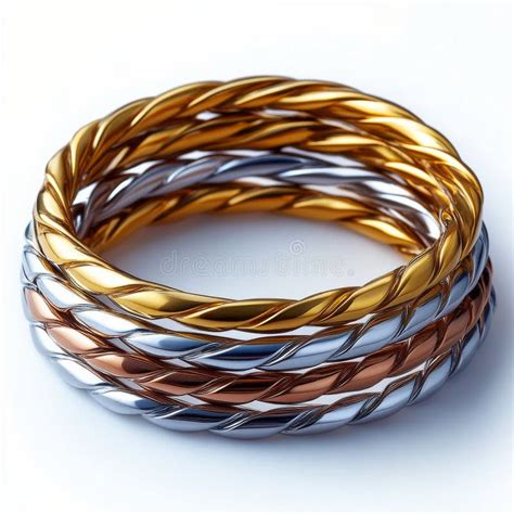 Beautiful Collection Of Decorative Metal Bangles With Intricate Designs And Sparkling Elements