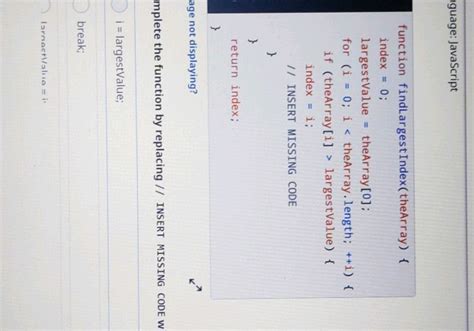 Guage JavaScript Function FindLargestIndex StudyX