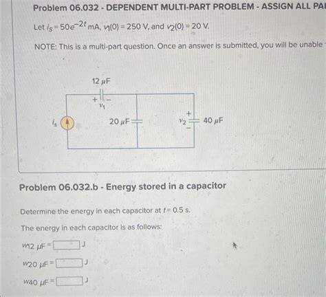 Solved Problem 06032 Dependent Multi Part Problem