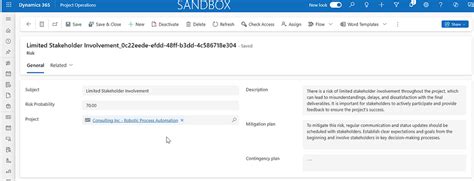 Leveraging Copilot Functionality Of D365 Project Operations Risk Assessment