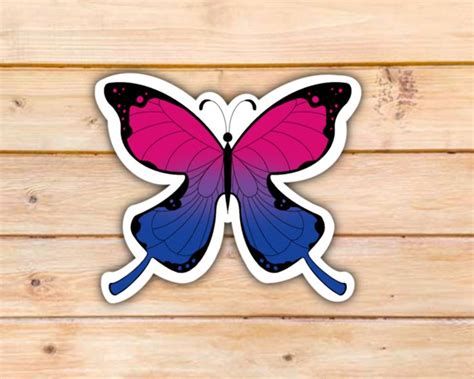 Bi Pride Butterfly Sticker Bisexual Lgbt Lgbtqia Sticker Etsy Butterfly Meaning Butterfly