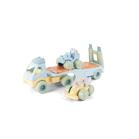 Dantoy Pastel Truck With 2 Cars Spielzeug Blue Green Light
