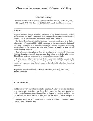Fillable Online Cluster Wise Assessment Of Cluster Stability Fax Email Print PdfFiller