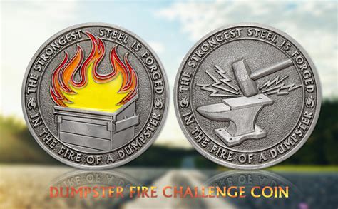 Dumpster Fire Challenge Coin Hilarious Dumpster Fire Coin
