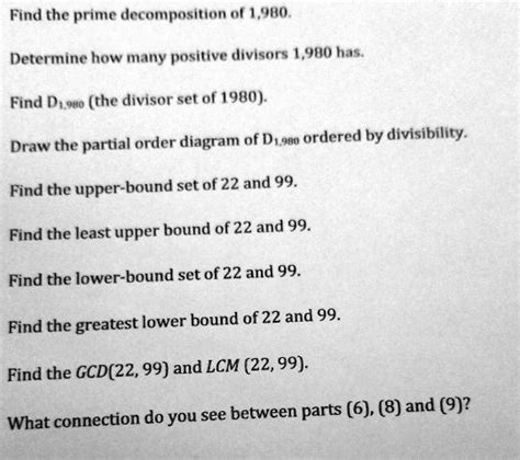 Find The Prime Decompositionol Yiio Determine How May Positive Divisors 9h0 Ha Find Duoto The