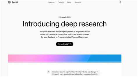 抗衡deepseek？︱openai推「深度研究」 自動生成分析報告 星島日報