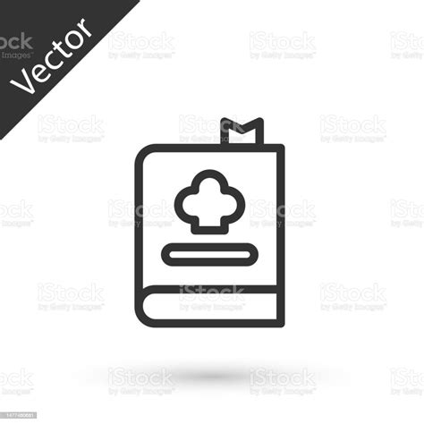 흰색 배경에 격리 된 회색 라인 쿡북 아이콘 요리 책 아이콘 레시피 북 포크와 칼 아이콘 칼 붙이 기호 벡터 고풍스런에 대한