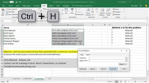 Excel Extract Email Addresses From Data By Chris Menard