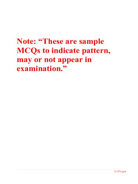 Fillable Online Mctrgit Ac These Are Sample Mcqs To Indicate Pattern May Or Not Fax Email