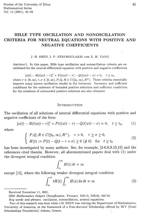 Pdf Hille Type Oscillation And Nonoscillation Criteria For Neutral