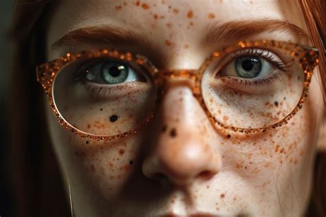 Premium Ai Image Closeup Portrait Of Woman With Freckles Face