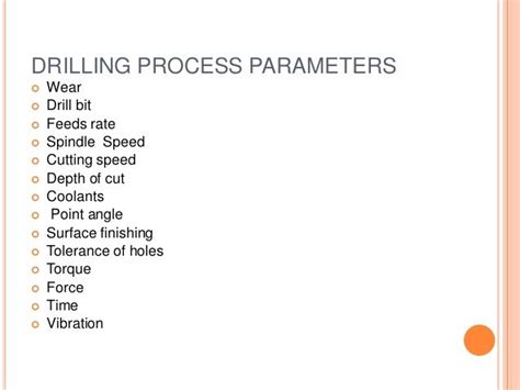 optimization of drilling process parameter
