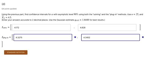 solved using the previous part find confidence intervals for with