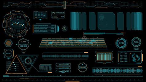 Animated Hud Elements Set For High Tech Interface Stock Video Video Of Digital Elements