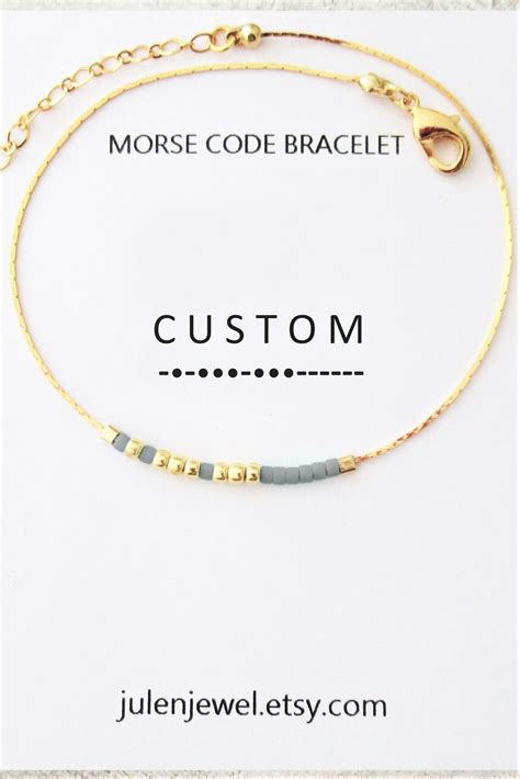 Gold Morse Code Bracelet Subtle Custom Morse Code Bracelet For Women