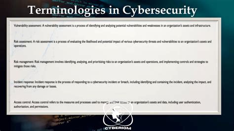 Terminologies In Cybersecurity Cyberiom Academy