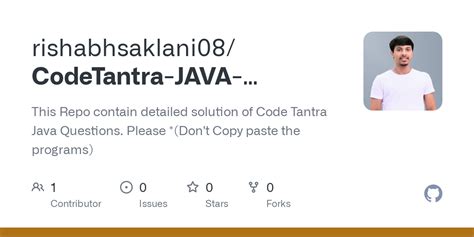 Github Rishabhsaklani08 Codetantra Java Solutions 101 This Repo