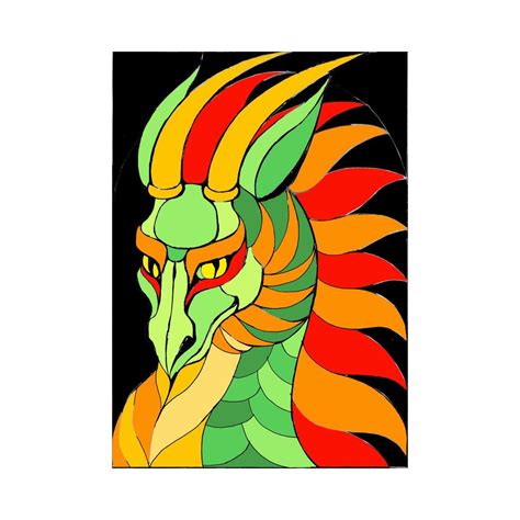 Dragon Stained Glass Pattern Stain Glass Window Panelhanging Pattern