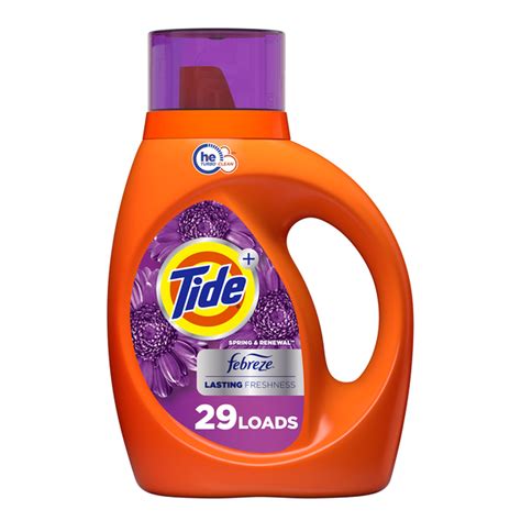 Tide Febreze Freshness Spring And Renewal He Turbo Clean Liquid Laundry Detergent 42 Fl Oz