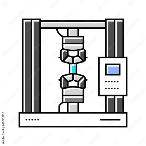 Vecteur Stock Tensile Testing Materials Engineering Color Icon Vector