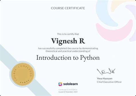 I Just Completed Course On Introduction To Python By Sololearn Check Out The Link Here