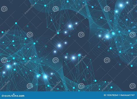 Big Data Visualization Background Modern Futuristic Virtual Abstract Background Stock Vector