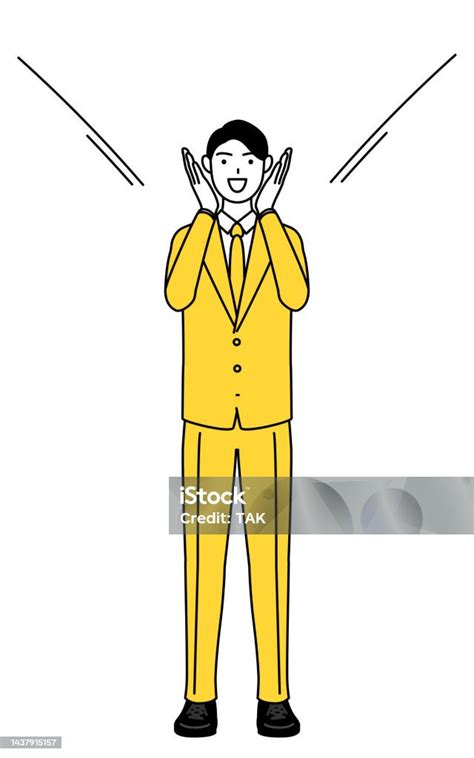 양복을 입은 사업가가 입에 손을 대고 외치는 간단한 선 그리기 그림 경제에 대한 스톡 벡터 아트 및 기타 이미지 경제 고용과 노동 귀여운 Istock