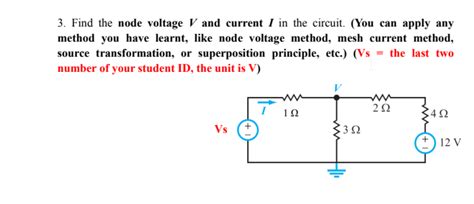 Solved Find The Node Voltage V And Current I In The Chegg