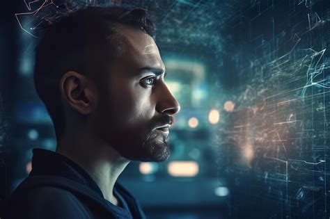 Premium Ai Image Human Digital Screen Tech Man Team Generate Ai