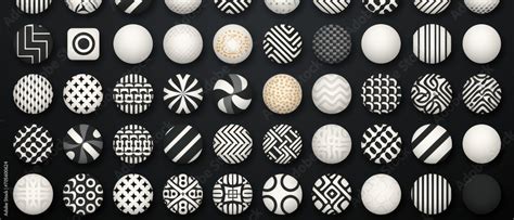 Collection Of Seamless Geometric Ornament Patterns In Difrent Styles Monochrome Repeatable