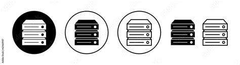 Database Icon Set For Web And Mobile App Database Sign And Symbol Stock Vector Adobe Stock