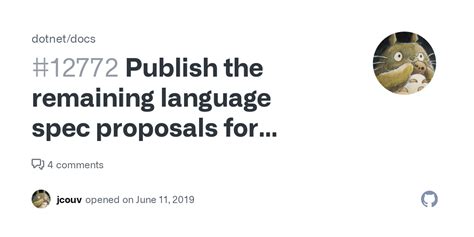 publish the remaining language spec proposals for features released in
