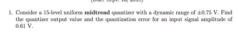 Solved Consider A 15 Level Uniformmidtreadquantizer With A