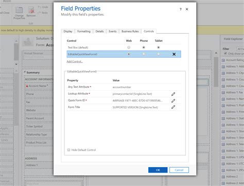 Editable Quick View Form