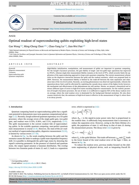 pdf optimal readout of superconducting qubits exploiting high level