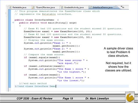 ppt cop 3330 object oriented programming summer 2011 exam 2 review