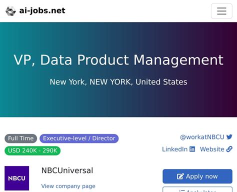 Hiring Vp Data Product Management In New York New York United States Raimljobs