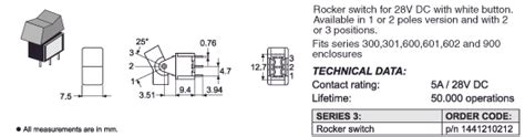 Rocker Switch For 28V DC With White Button Read Here For More Info