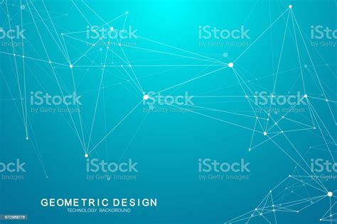 연결된 라인 및 점 추상 다각형 배경입니다 최소한의 기하학적 패턴입니다 분자 구조와 통신입니다 그래픽 총 배경입니다 과학 의학 기술 개념 개념에 대한 스톡 벡터 아트 및