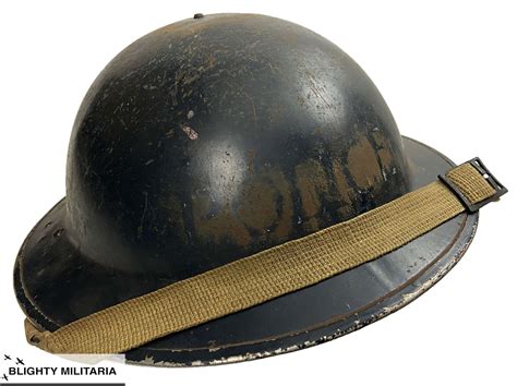 Original Ww2 British Police Mkii Steel Helmet By Bmb