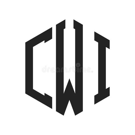Cwi Logo Design Initial Letter Cwi Monogram Logo Using Hexagon Shape Stock Vector