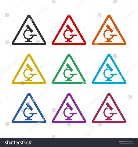 Microscope Flat Warning Sign Isolated On Stock Illustration 1957263592
