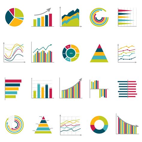 Set Of Business Graph Icon Color Object Statistics Finance Presentation Flat Success Report