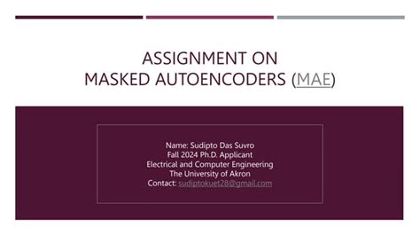 assignment on masked autoencoders mae ppt