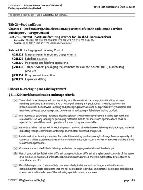 21 Cfr Part 211 Subpart G Pdf
