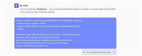 how to create excel spreadsheets with ai a step by step guide excelmatic