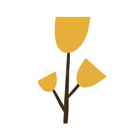 Tree Abstract Forest Plant With Trunk Branches Leaf Crown Modern Primitive Botanical Autumn